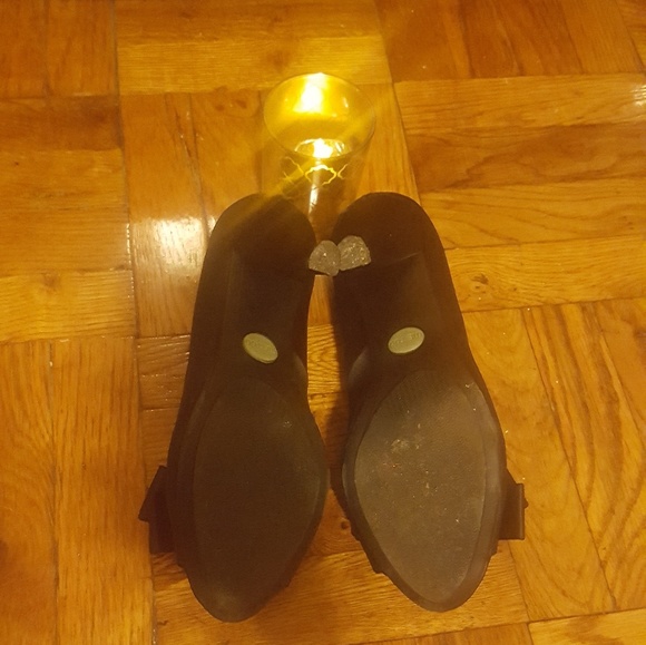 me too | Shoes | Josie Black Satin Bowed Peep Toe Heel | Poshmark